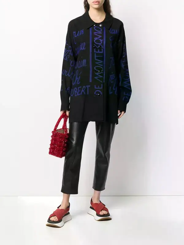 JC DE CASTELBAJAC 1980s Handwriting Print Oversized Shirt
