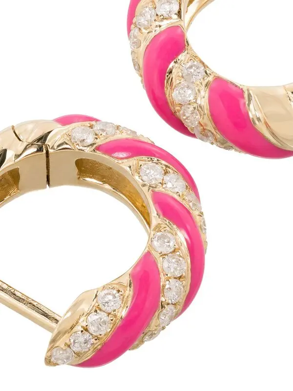 Yvonne Léon 9kt Diamond Hoop Earrings