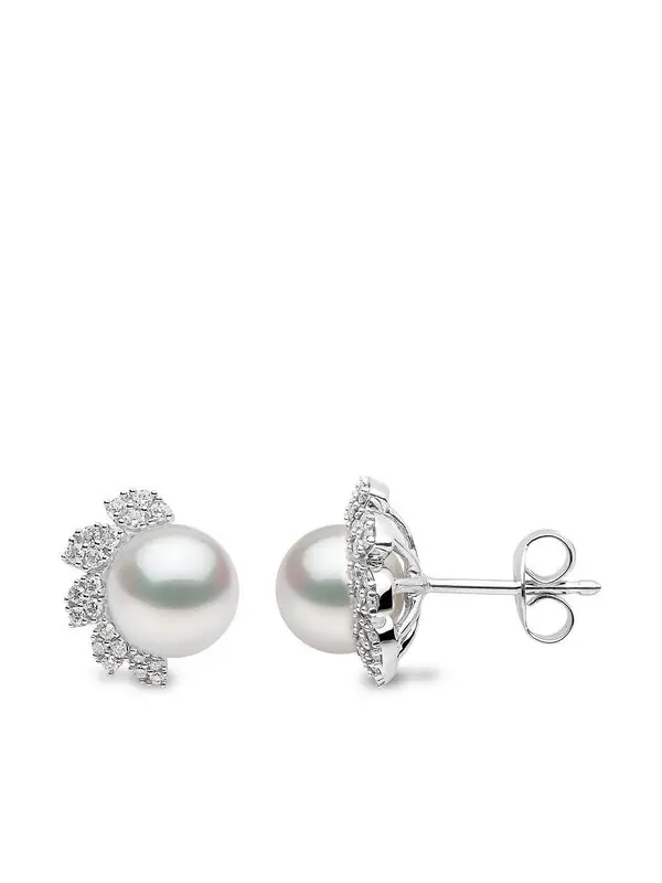 Yoko London Trend Freshwater Pearl And Diamond Earrings