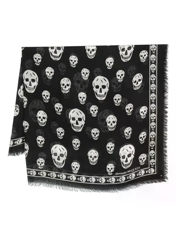 Alexander McQueen Skull Print Scarf - Black