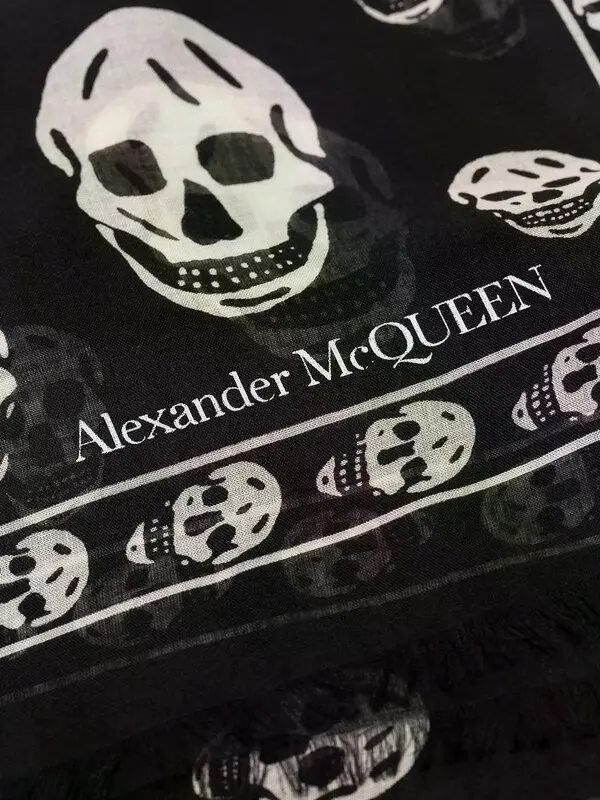 Alexander McQueen Skull Print Scarf - Black