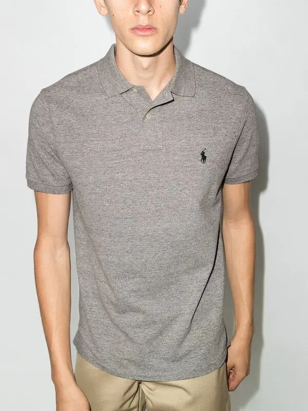 Polo Ralph Lauren Embroidered Logo Polo Shirt - Grey
