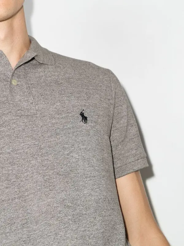Polo Ralph Lauren Embroidered Logo Polo Shirt - Grey