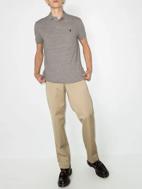 Polo Ralph Lauren Embroidered Logo Polo Shirt - Grey