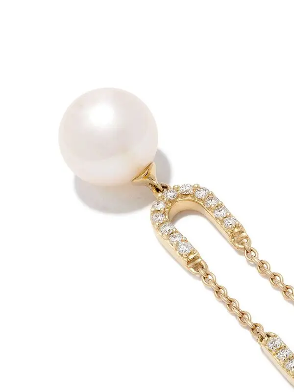 Yoko London 18kt Yellow Freshwater Pearl And Diamond Drop Earrings