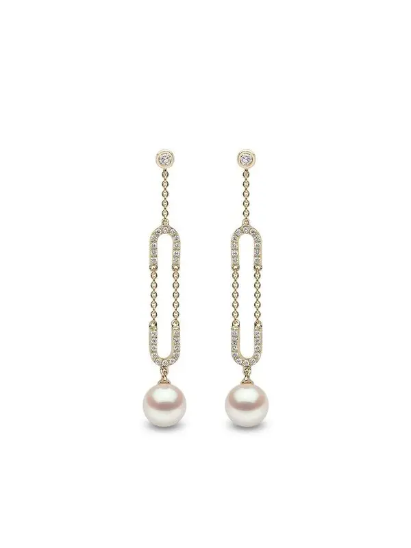 Yoko London 18kt Yellow Trend Freshwater Pearl And Diamond Earrings - Gold