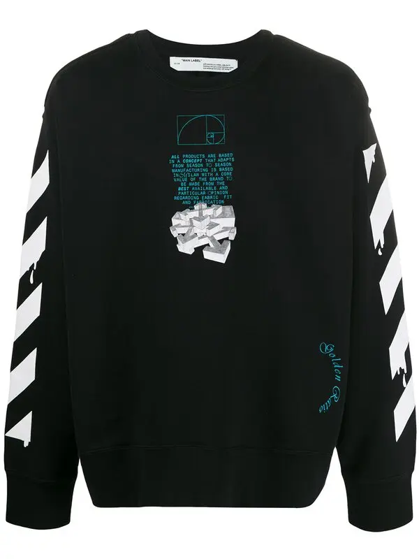 Off-White Dripping Arrows Crew Neck Sweatshirt - Black