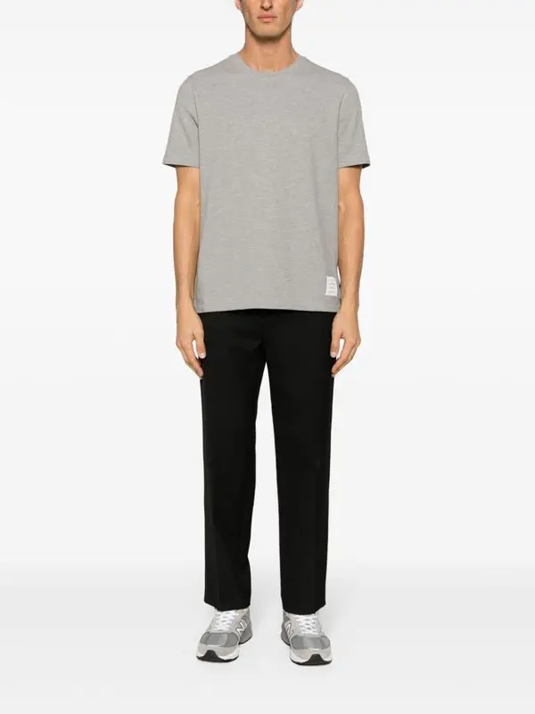 Thom Browne Rwb-stripe Piqué T-shirt - Grey