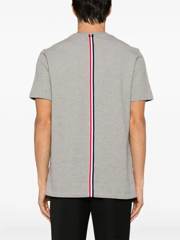 Thom Browne Rwb-stripe Piqué T-shirt - Grey