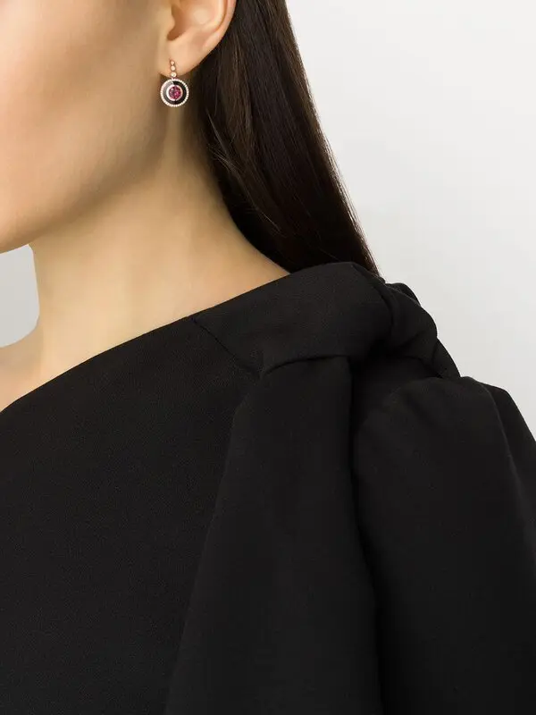 SELIM MOUZANNAR 18kt Diamond And Rhodolite Earrings - Pink