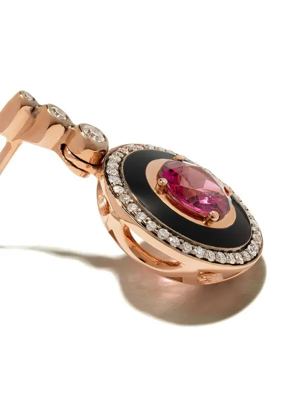 SELIM MOUZANNAR 18kt Diamond And Rhodolite Earrings - Pink