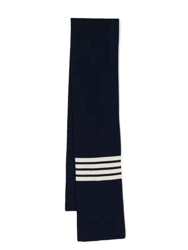 Thom Browne 4-bar Stripe Cashmere Scarf - Blue