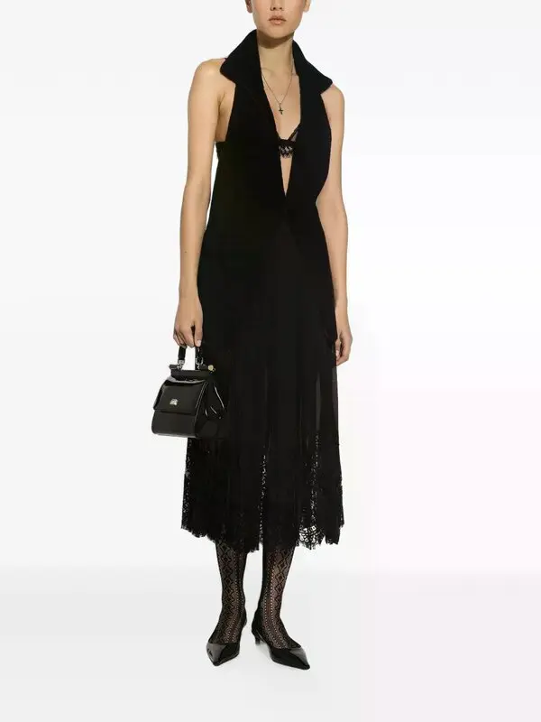 Dolce & Gabbana Long Georgette Skirt With Lace Edgings