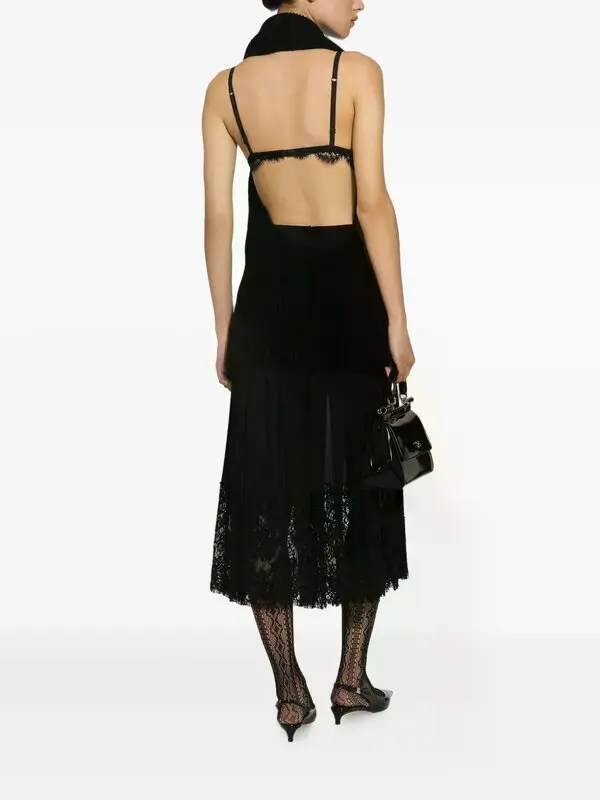 Dolce & Gabbana Long Georgette Skirt With Lace Edgings