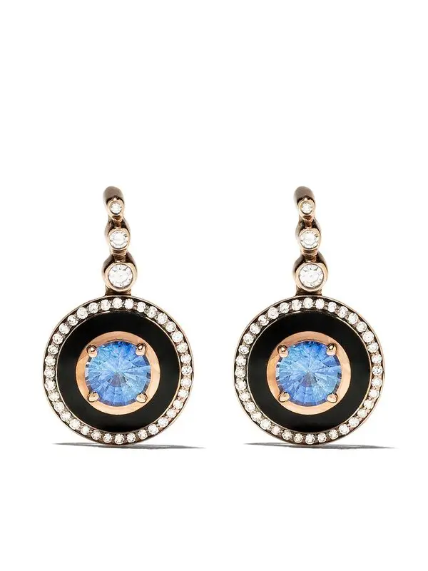 SELIM MOUZANNAR 18kt Sapphire And Diamond Mina Earrings - Pink