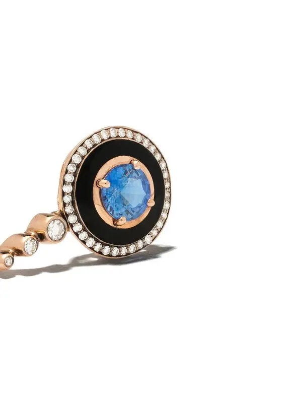 SELIM MOUZANNAR 18kt Sapphire And Diamond Mina Earrings - Pink