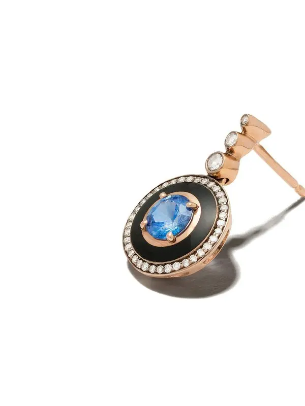 SELIM MOUZANNAR 18kt Sapphire And Diamond Mina Earrings - Pink