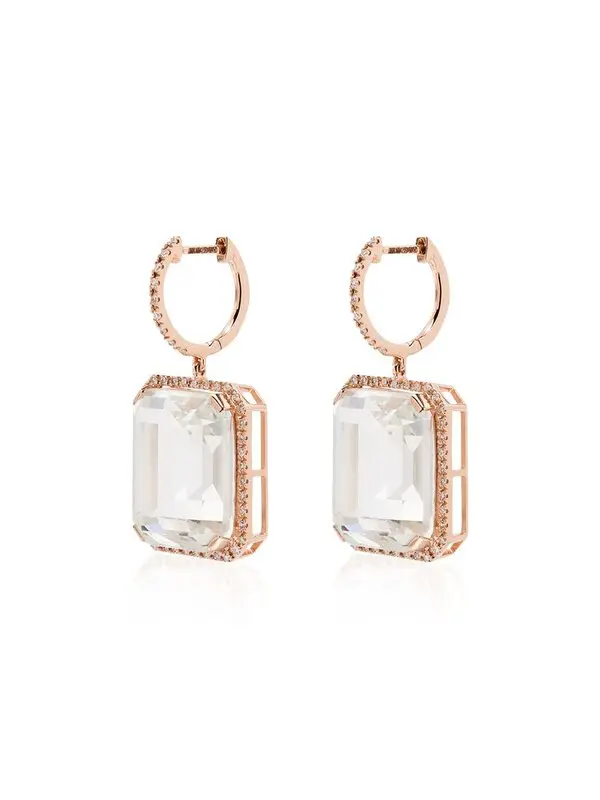 Shay 18k White Topaz Earrings - Pink