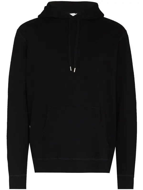 Sunspel Drawstring Cotton Hoodie - Black