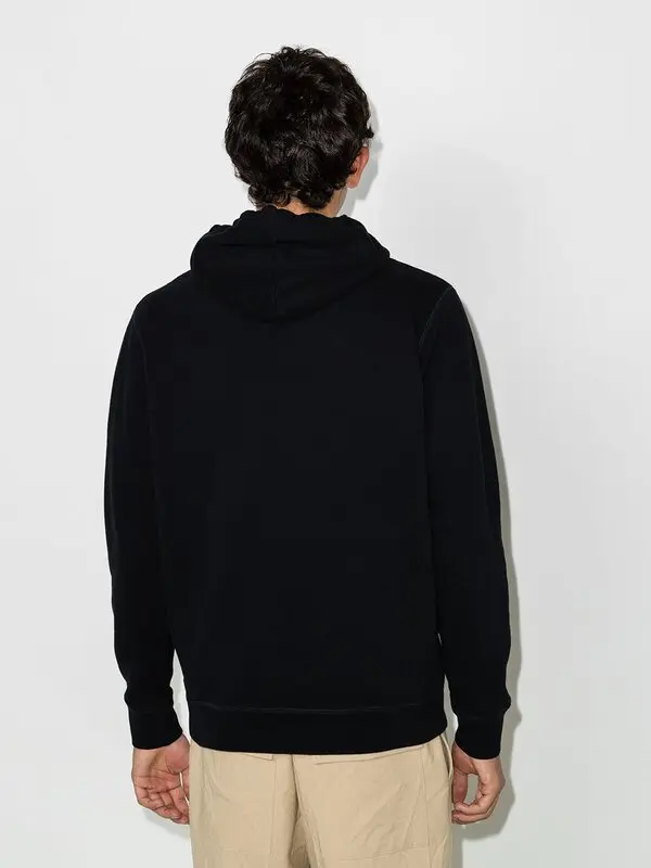 Sunspel Drawstring Cotton Hoodie - Black