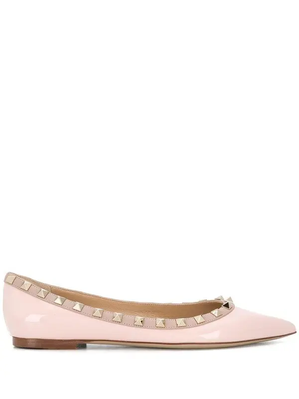 Valentino Garavani Rockstud Pointed Ballerina Flats - Pink