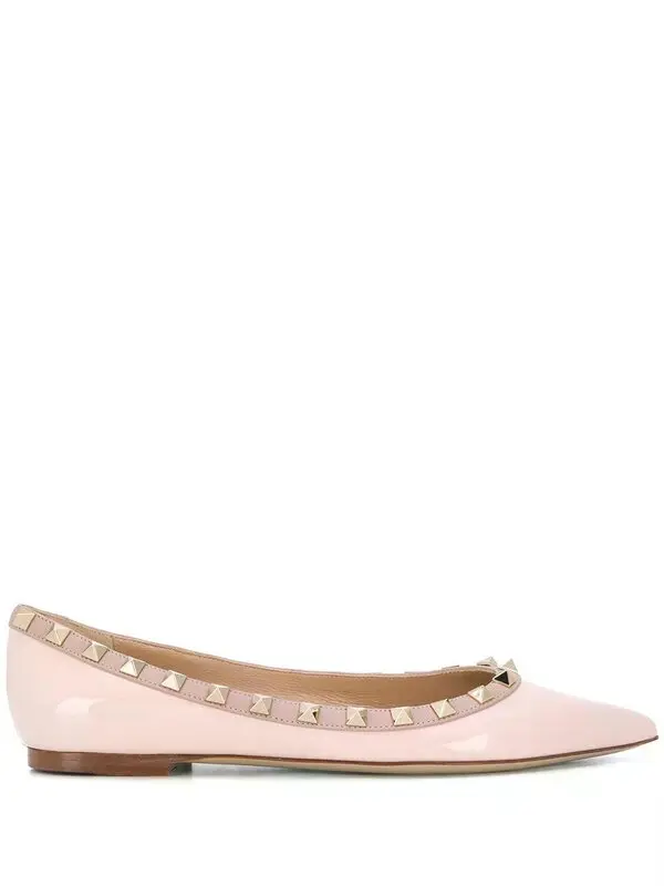 Valentino Garavani Rockstud Pointed Ballerina Flats - Pink