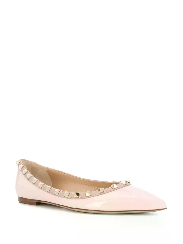 Valentino Garavani Rockstud Pointed Ballerina Flats - Pink