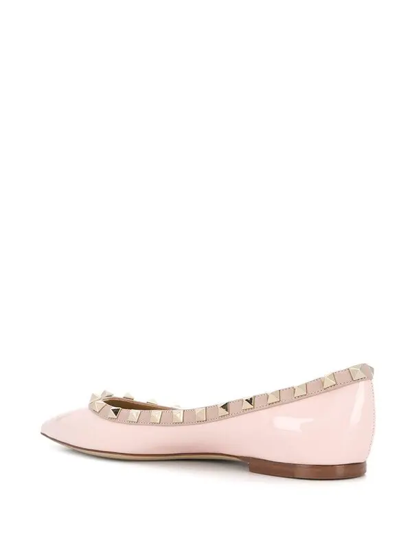 Valentino Garavani Rockstud Pointed Ballerina Flats - Pink