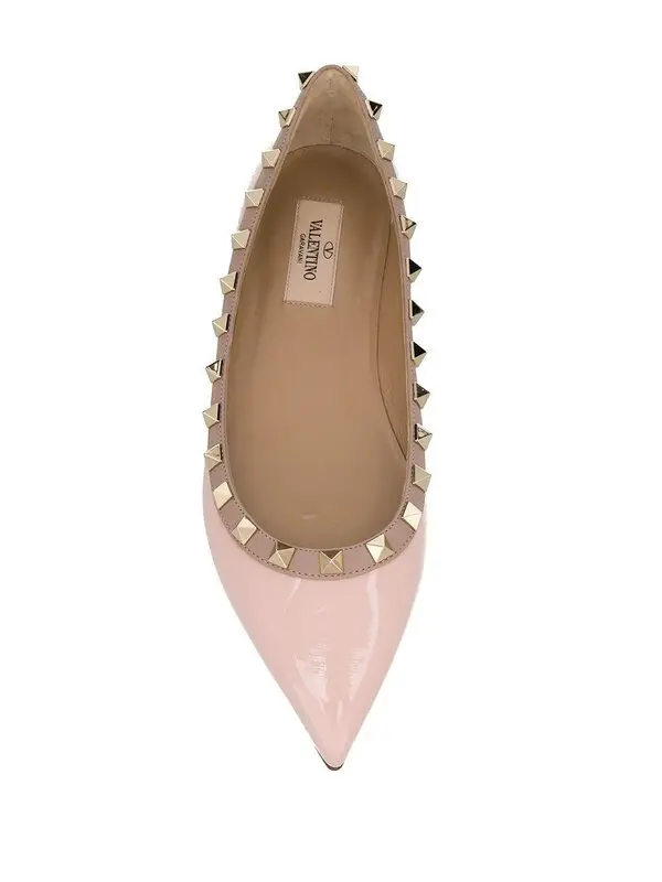 Valentino Garavani Rockstud Pointed Ballerina Flats - Pink