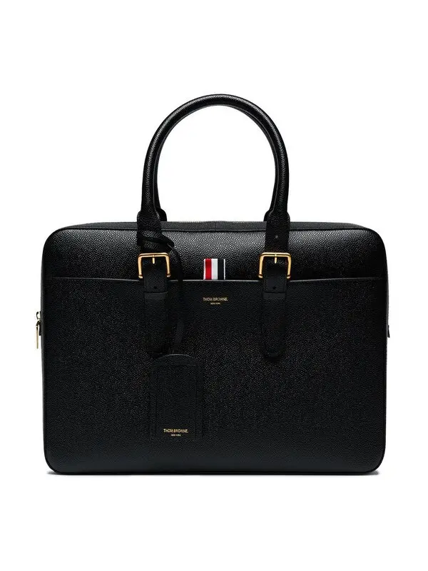 Thom Browne Pebbled Leather Briefcase - Black