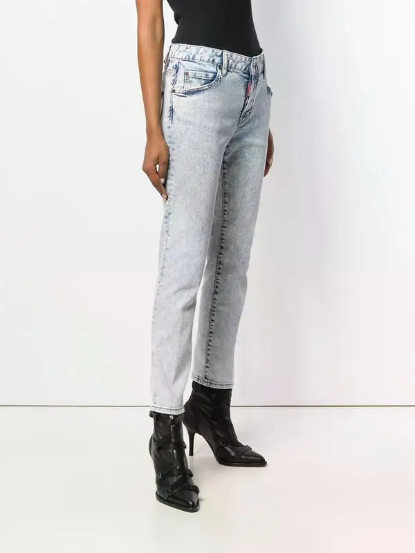 Dsquared2 Straight Leg Acid Wash Jeans