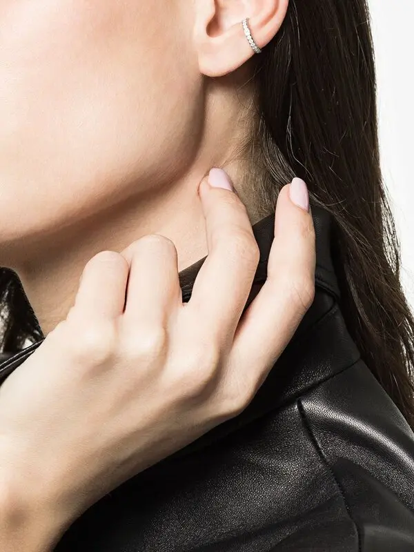 Yvonne Léon 18kt Ear Cuff With Diamonds - Silver