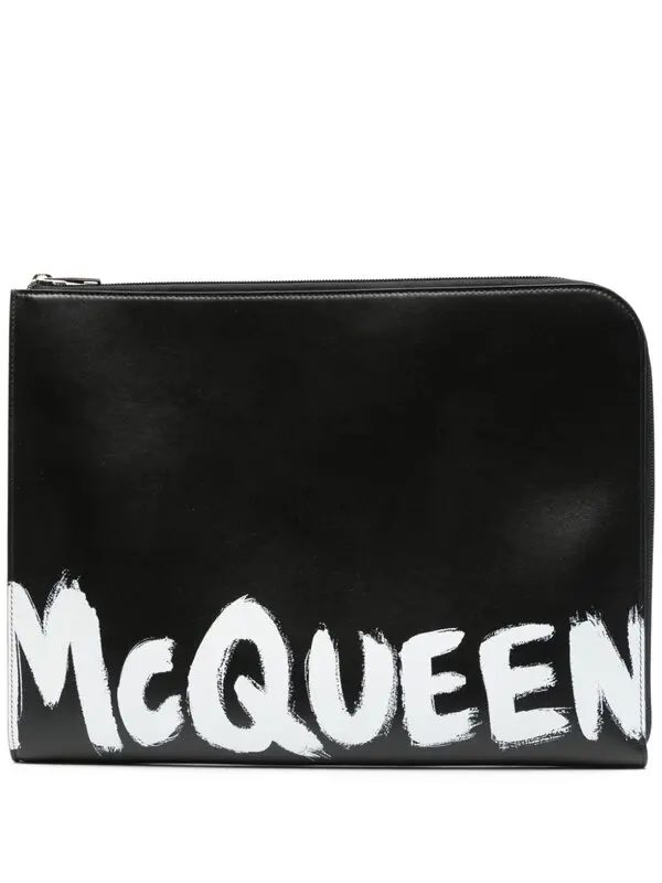 Alexander McQueen Logo-print Laptop Bag - Black