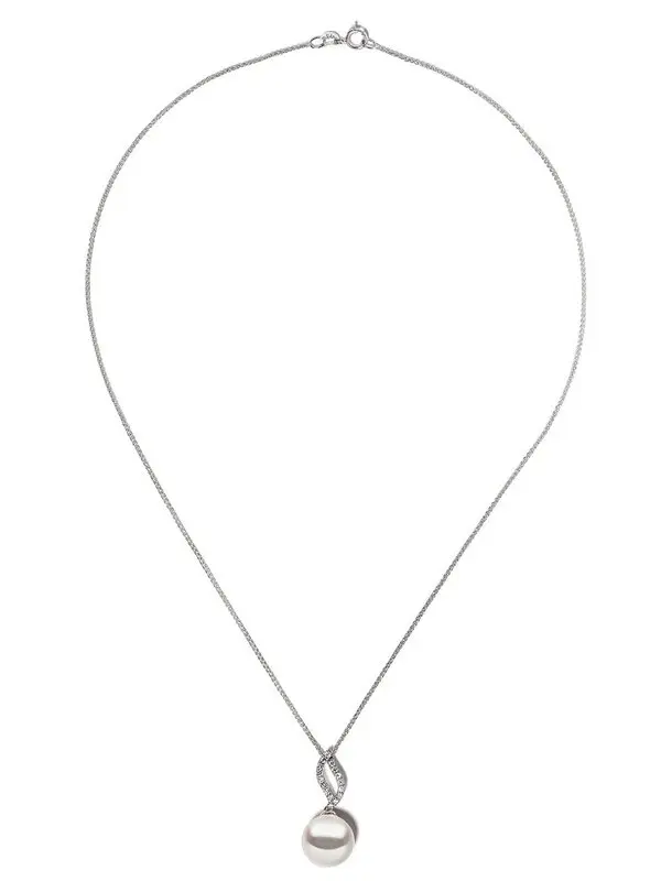 Yoko London 18kt White Gold South Sea Pearl And Diamond Pendant Necklace - Silver