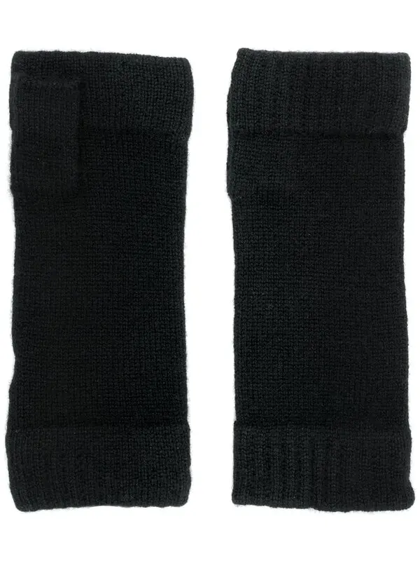 N.peal Fingerless Knitted Gloves - Black