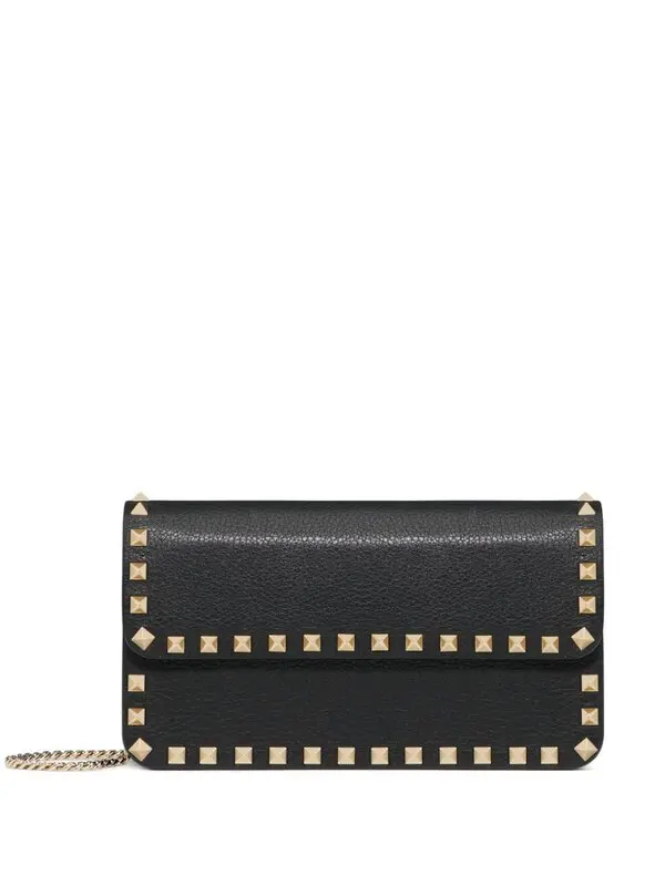 Valentino Garavani Rockstud Leather Clutch - Black