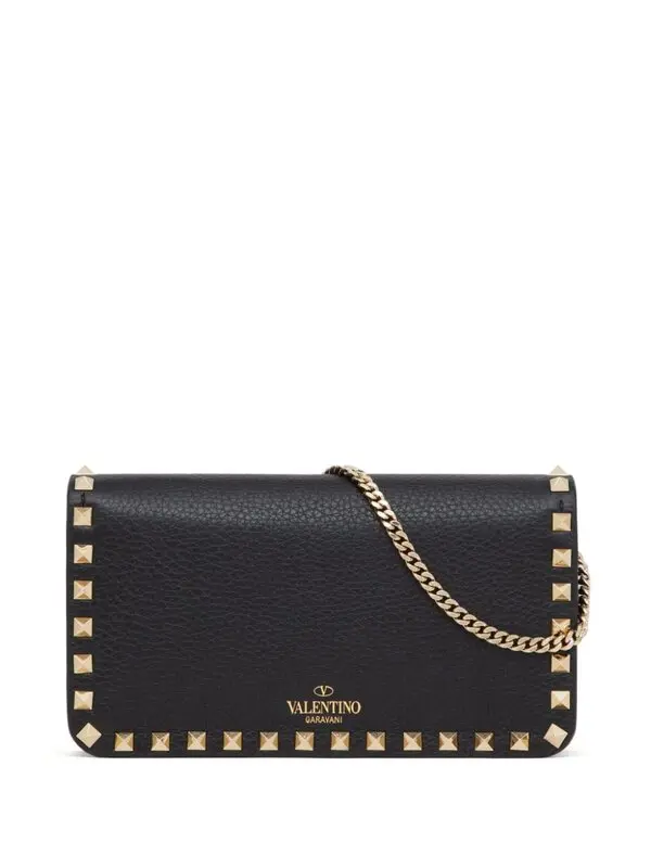 Valentino Garavani Rockstud Leather Clutch - Black