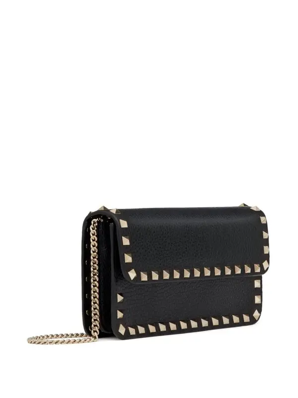 Valentino Garavani Rockstud Leather Clutch - Black