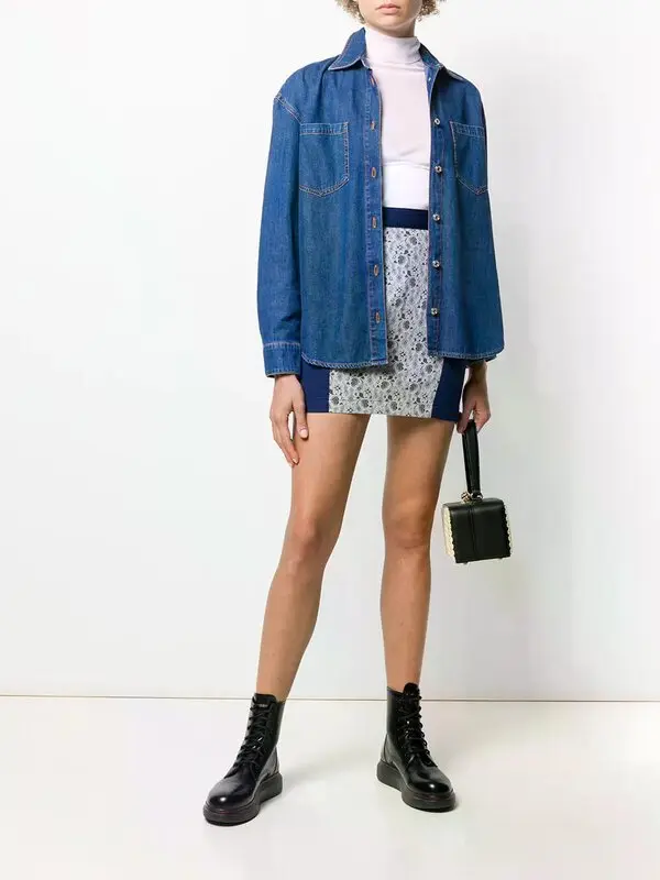 JEAN PAUL GAULTIER Floral Lace Panel Mini Skirt