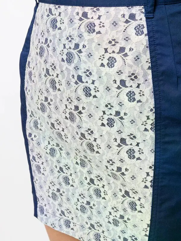 JEAN PAUL GAULTIER Floral Lace Panel Mini Skirt