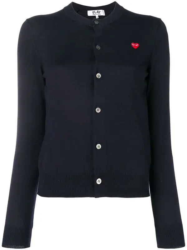 Play Comme Des Garcon Basic Cardigan - Blue