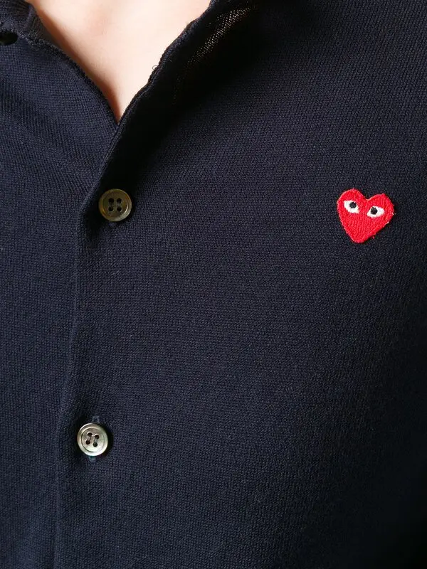 Play Comme Des Garcon Basic Cardigan - Blue