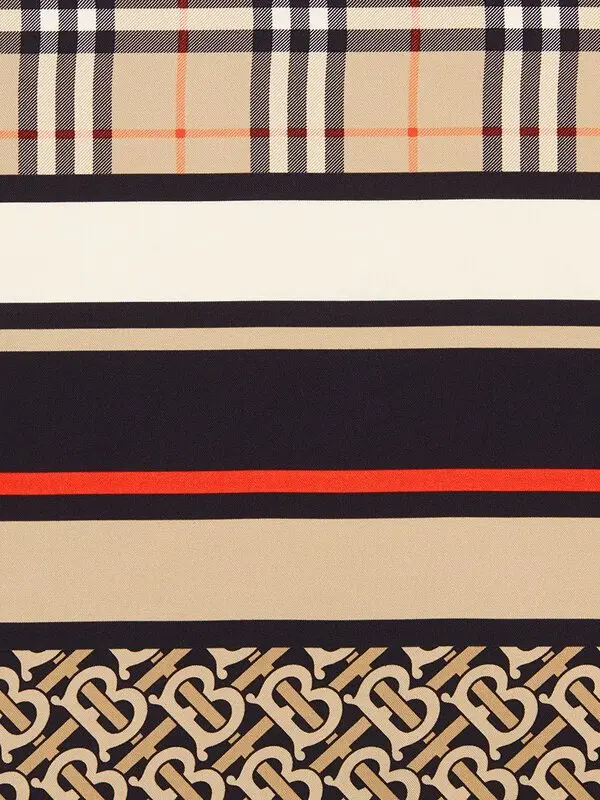 Burberry Montage Print Silk Scarf - Neutrals