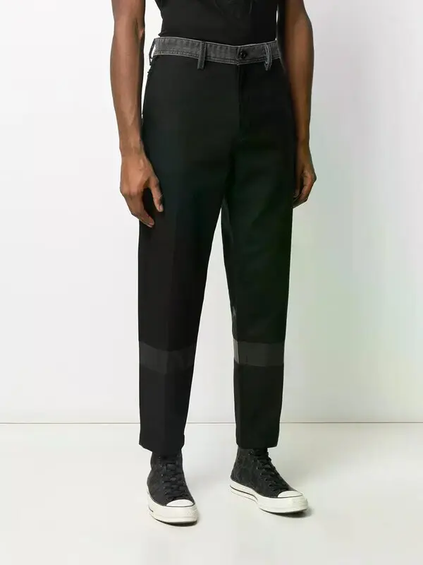 DIESEL® Cotton Denim Waistband Straight-leg Chinos
