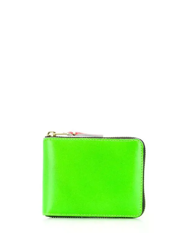 Comme Des Garçons Colour Block Zip Wallet - Green