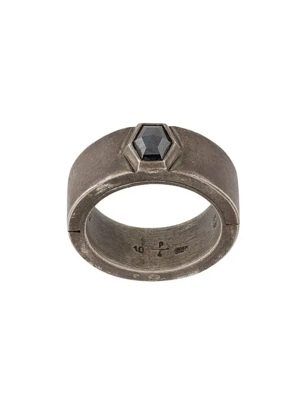 PARTS OF FOUR Sistema Ring With Hex Diamond - Metallic