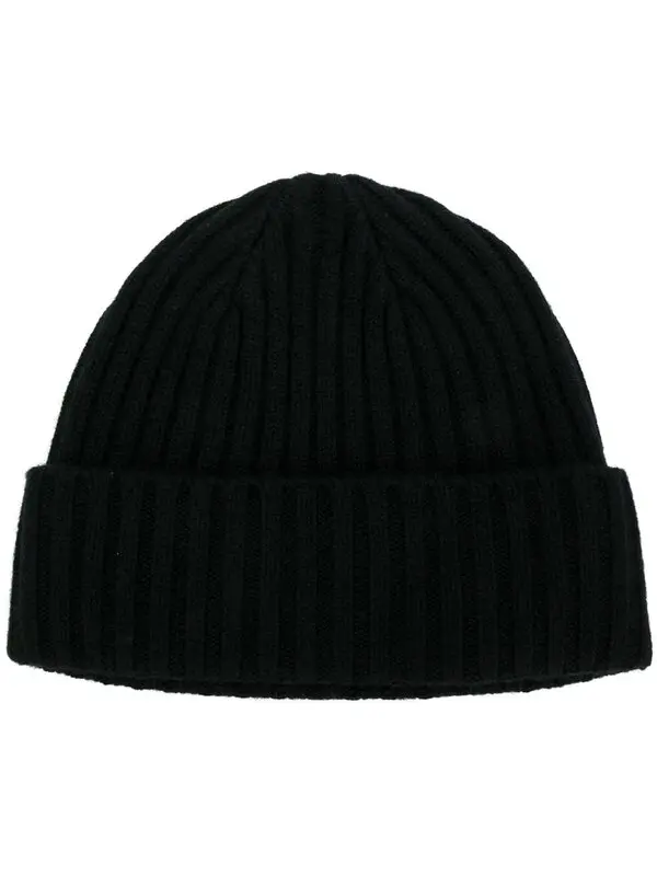 N.peal Chunky Ribbed Knit Beanie - Black