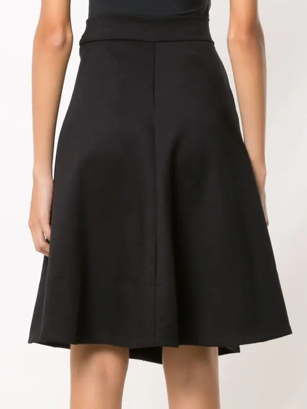 AMIR SLAMA Flared Midi Skirt - Black