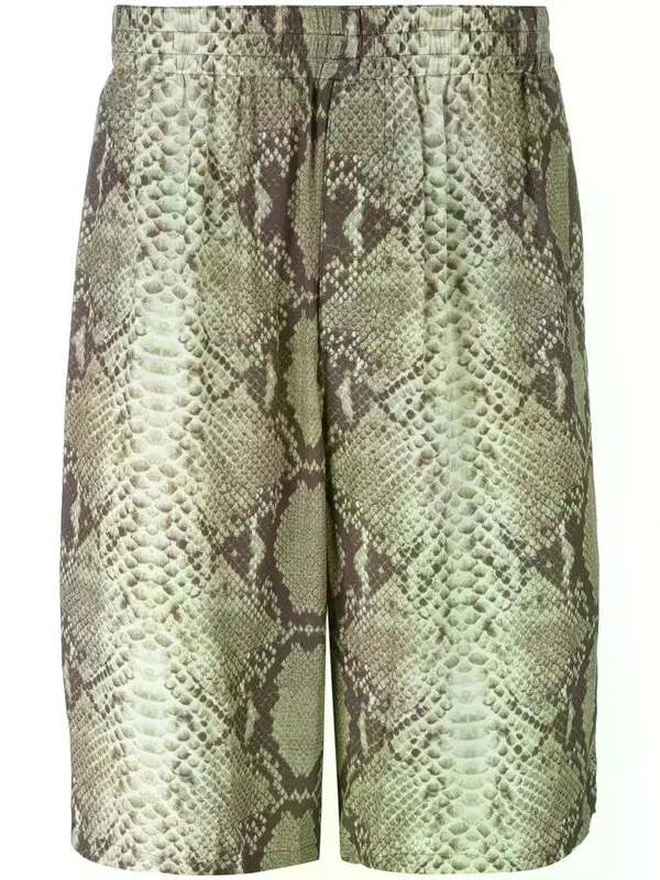 Jean Paul Gaultier Snake Print Shorts - Green