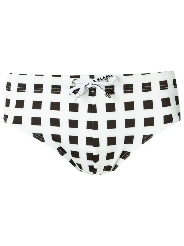 AMIR SLAMA Geometric Print Trunks - White